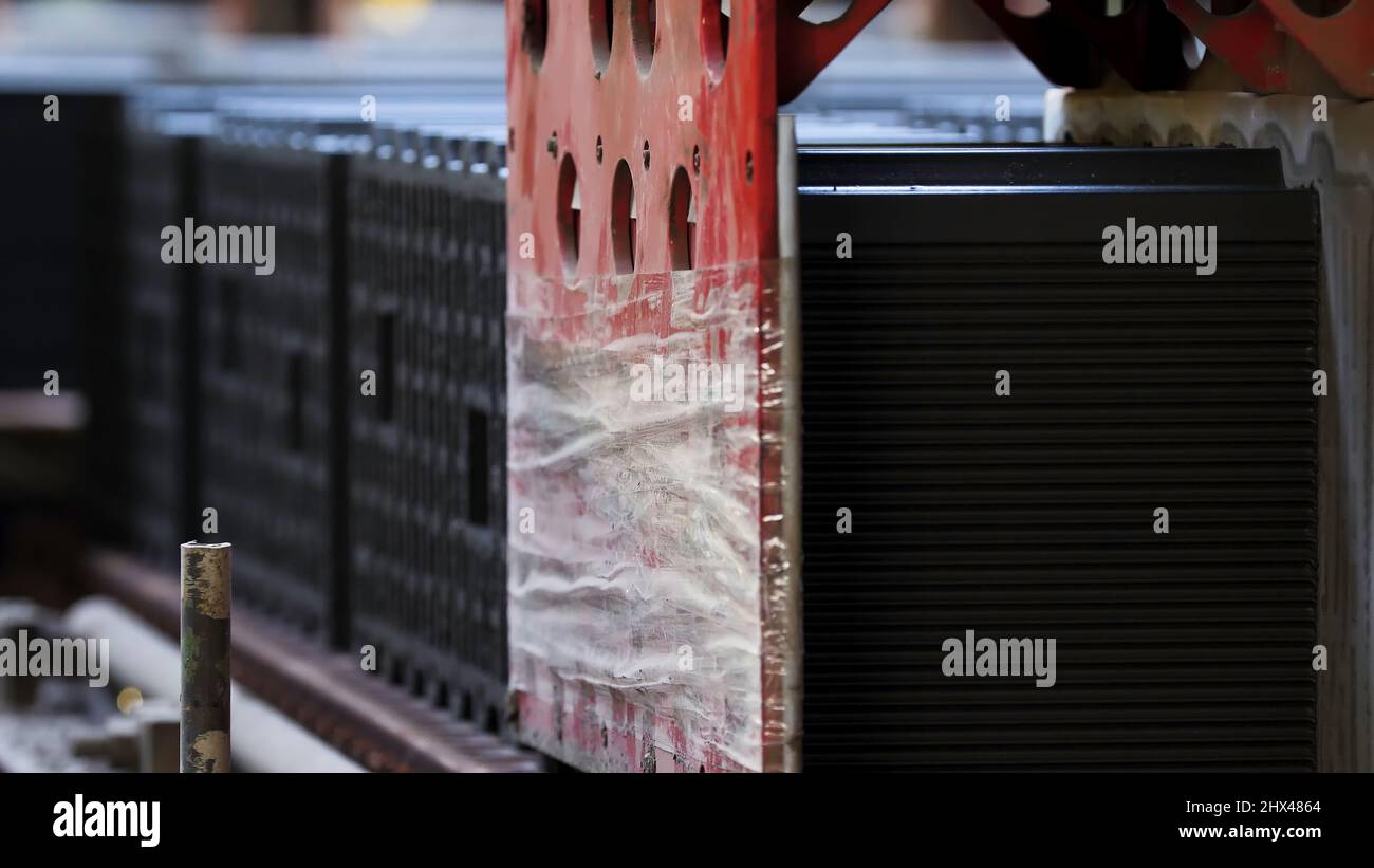 Brick production at the ceramic bricks factory and the professional ...