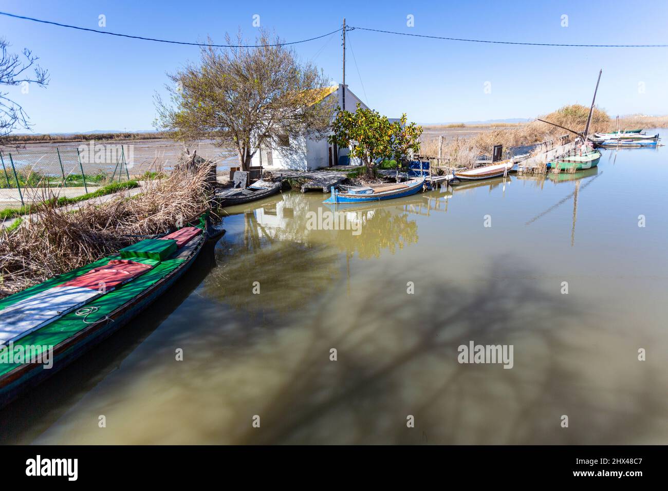 Boats in Carrera de La Reina, El Palmar, Valencia province, Spain Stock ...
