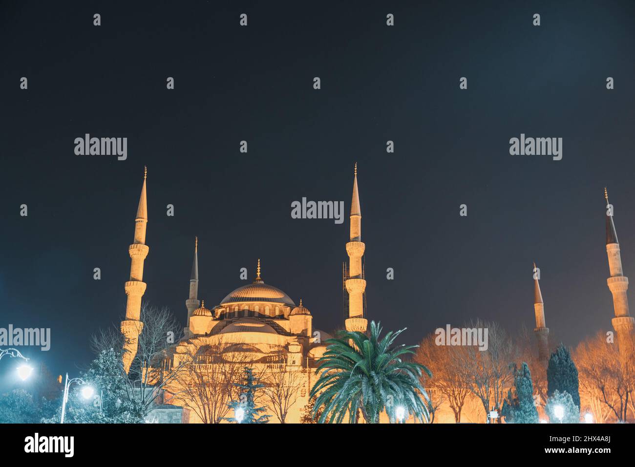 Sultanahmet or Blue Mosque at winter. Travel to Istanbul background ...