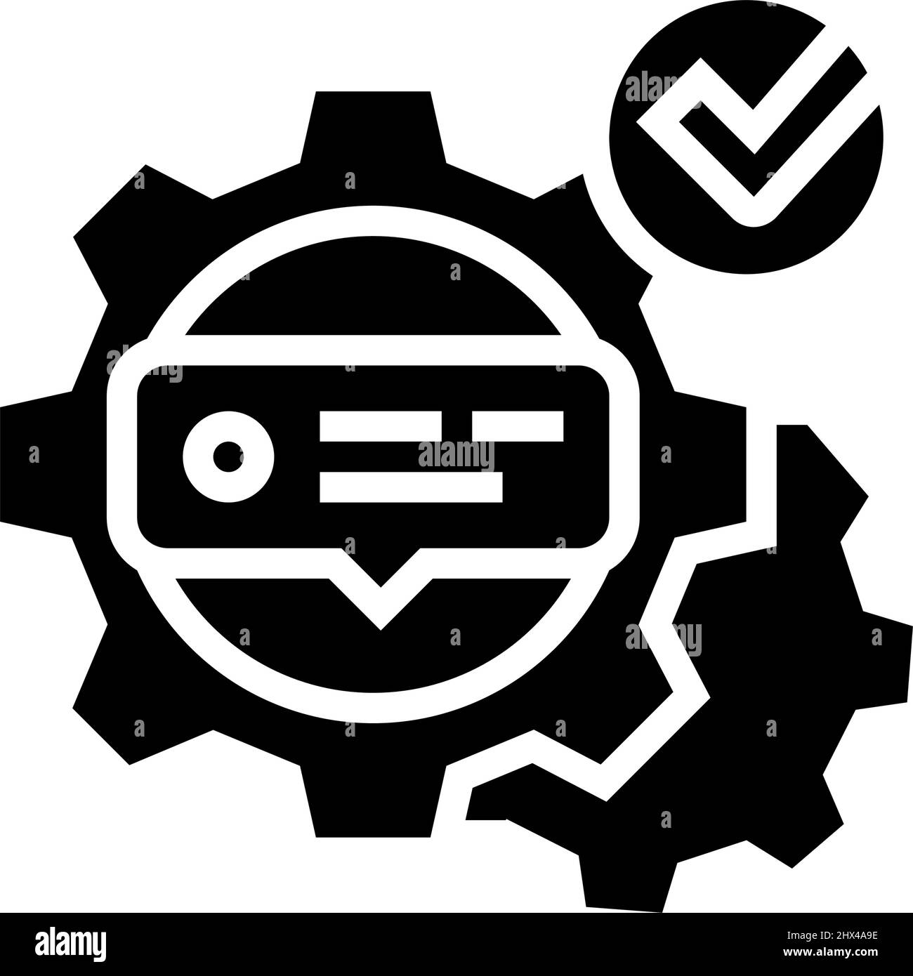 tutorial processing glyph icon vector illustration Stock Vector Image ...