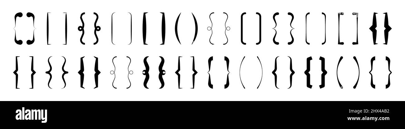 Text brackets collection, black quotation box. Curly, square and corner ...