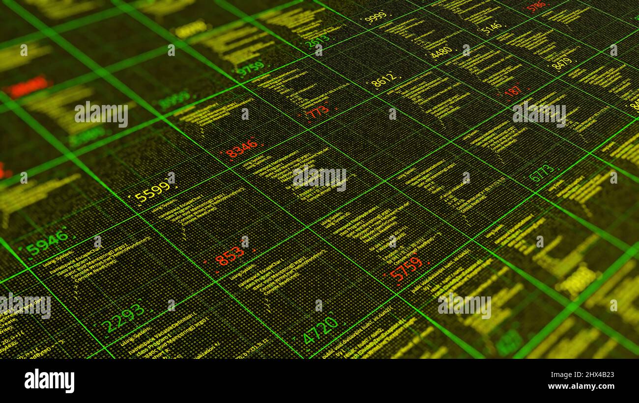 Stock market data rolling and processing over a grid. Animation. Global ...