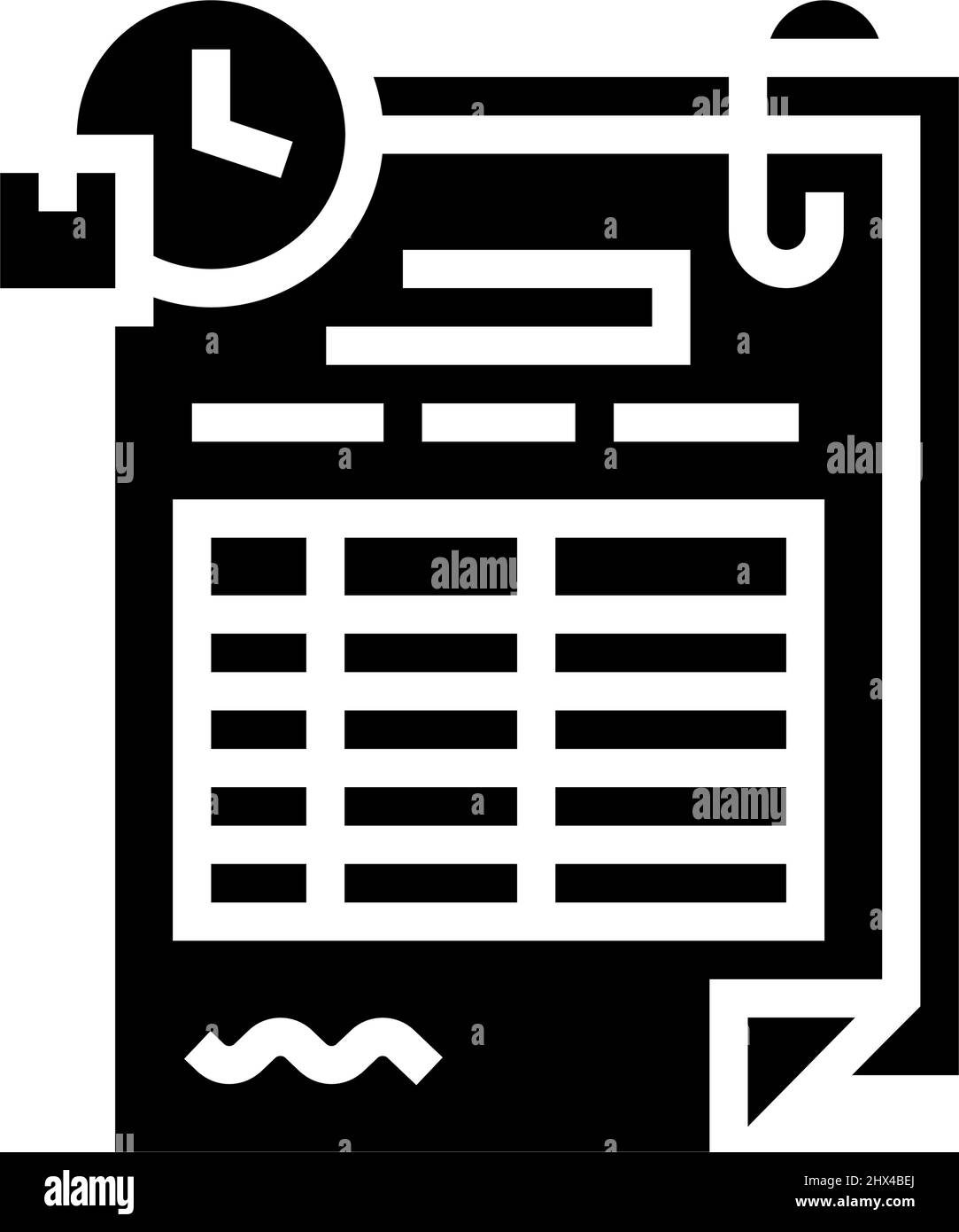 replenishment order worksheet glyph icon vector illustration Stock ...