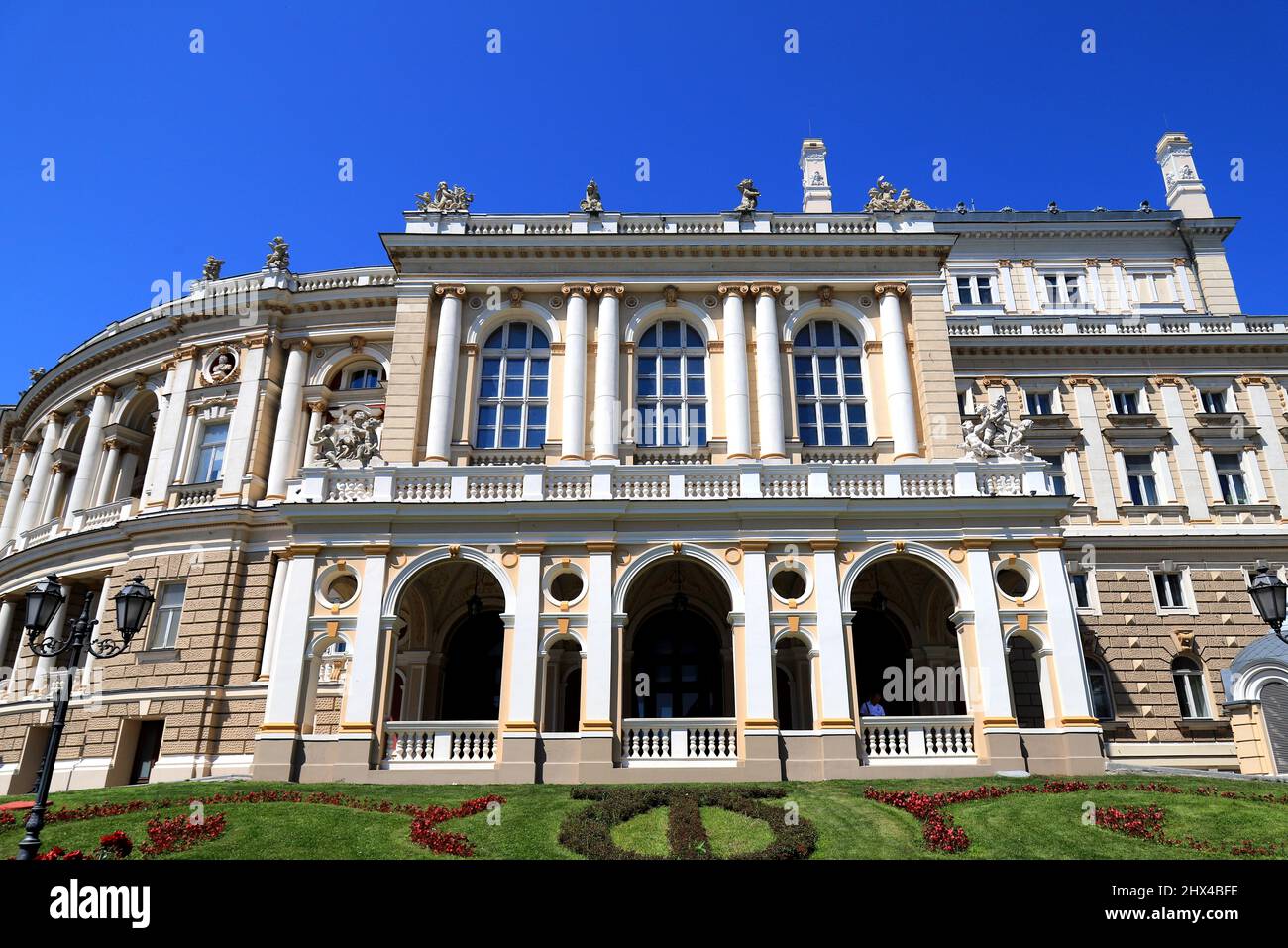 Opera and Ballet Theater Odesa. Beautiful building of opera house in ...