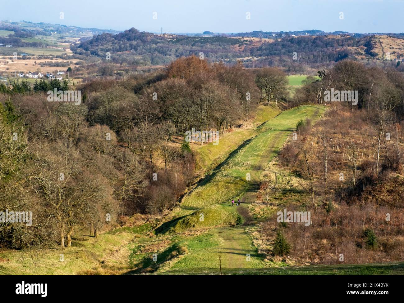 View looking east along the Antonine Wall from Bar Hill, Twechar near ...
