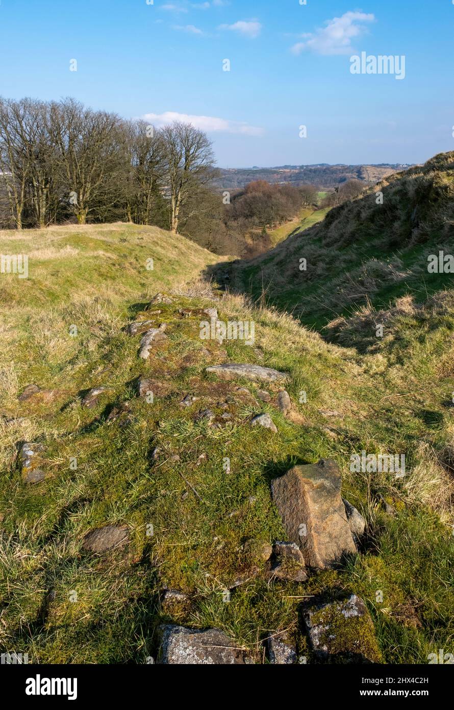 View looking east along the Antonine Wall from Bar Hill, Twechar near ...