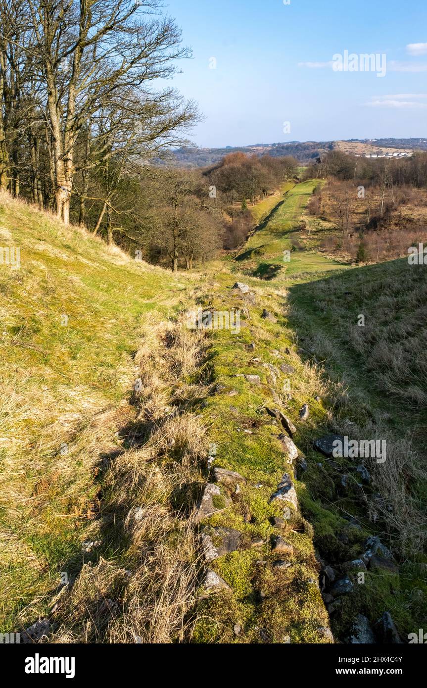 View looking east along the Antonine Wall from Bar Hill, Twechar near ...