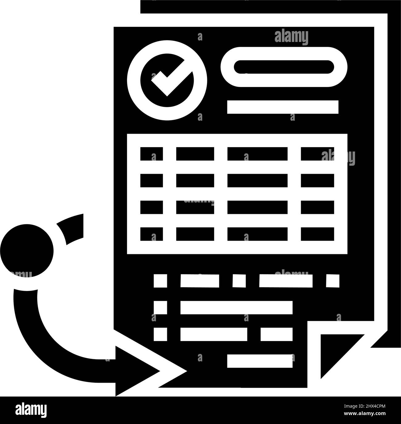 receiving report glyph icon vector illustration Stock Vector Image ...