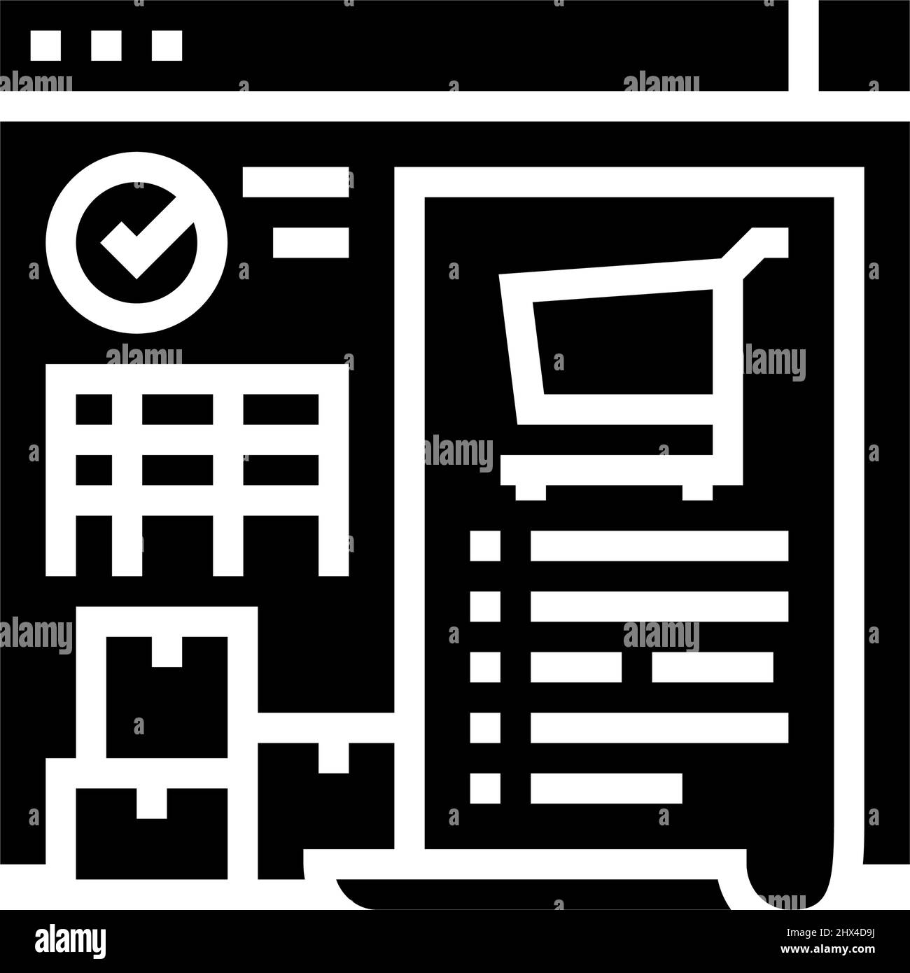 purchase order report glyph icon vector illustration Stock Vector Image ...