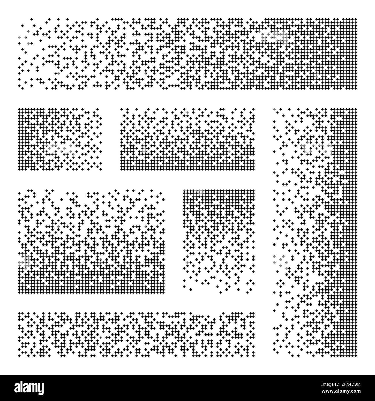 Pixel disintegration, decay effect. Various rectangular elements made ...