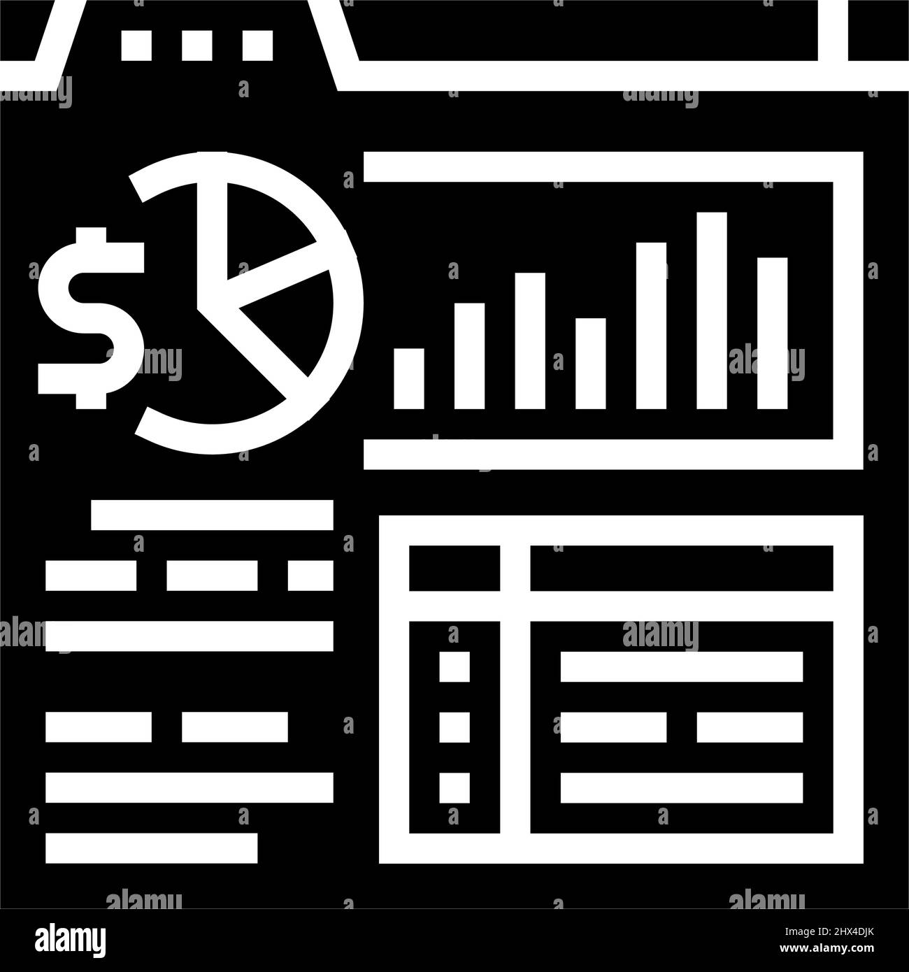 sales report glyph icon vector illustration Stock Vector Image & Art ...