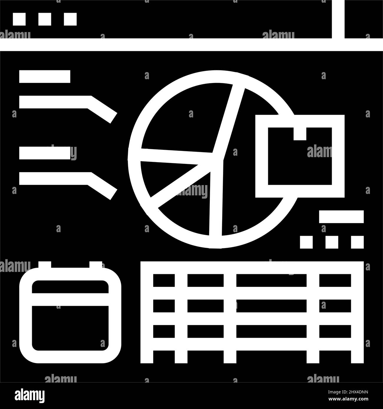 inventory forecasting report glyph icon vector illustration Stock ...