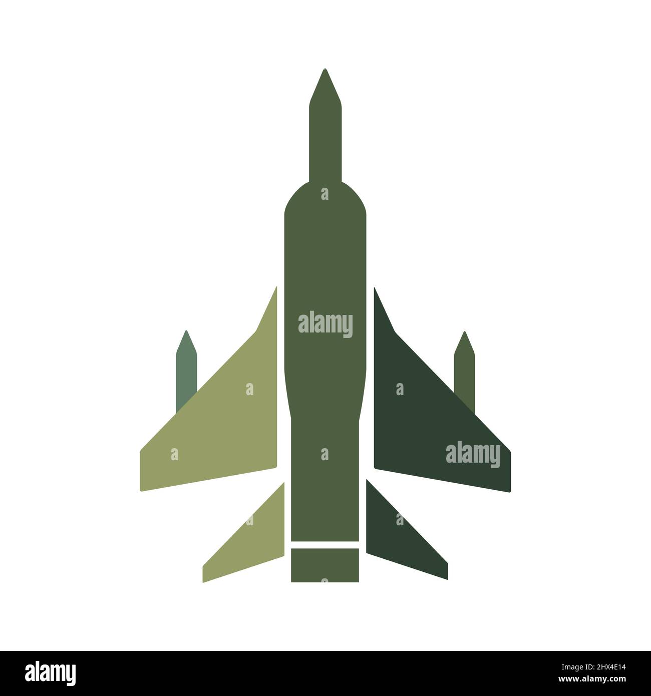 Vector illustration of cartoon military plane on white background Stock ...