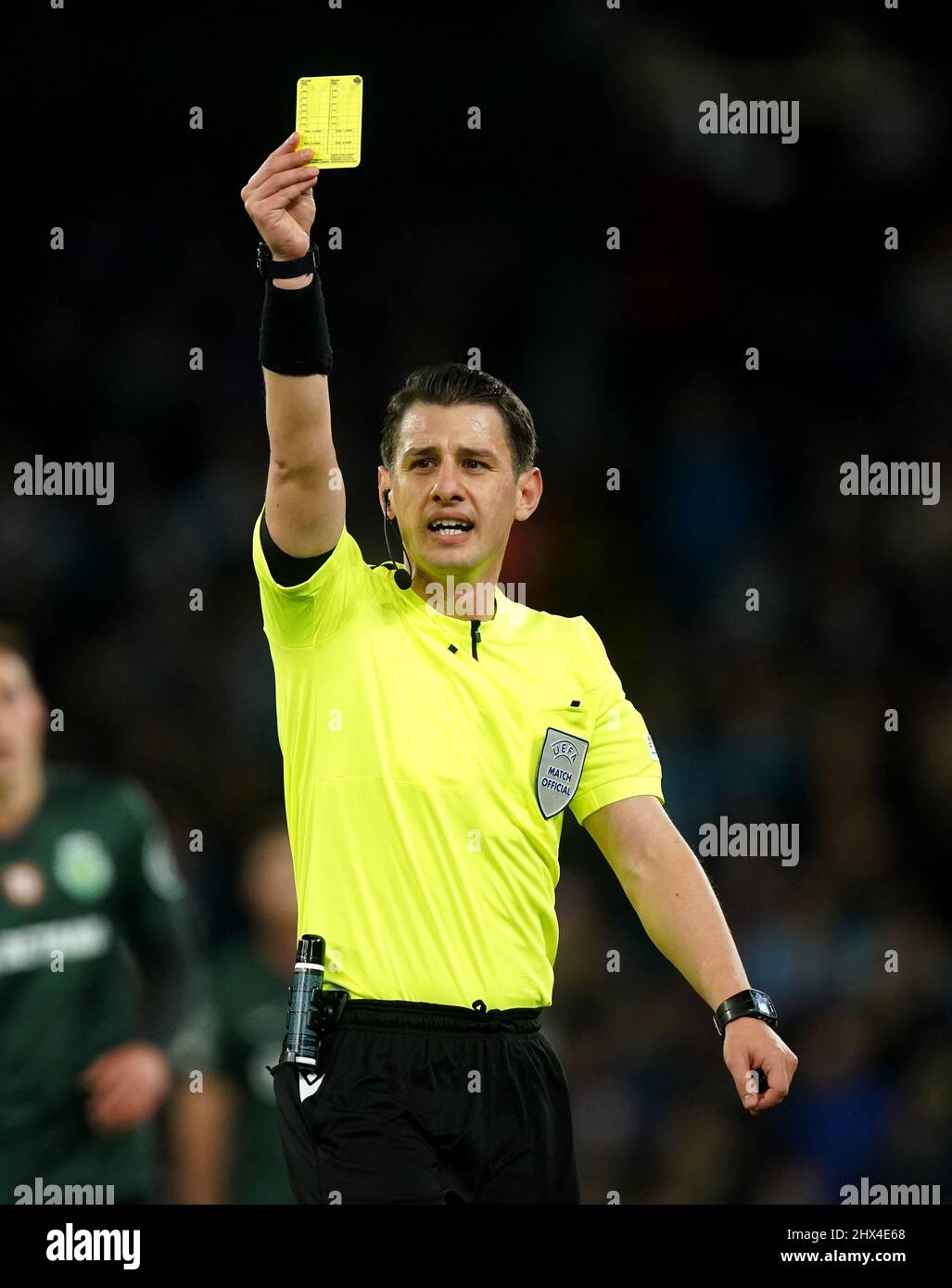 Referee Halil Meler during the UEFA Champions League round of sixteen ...