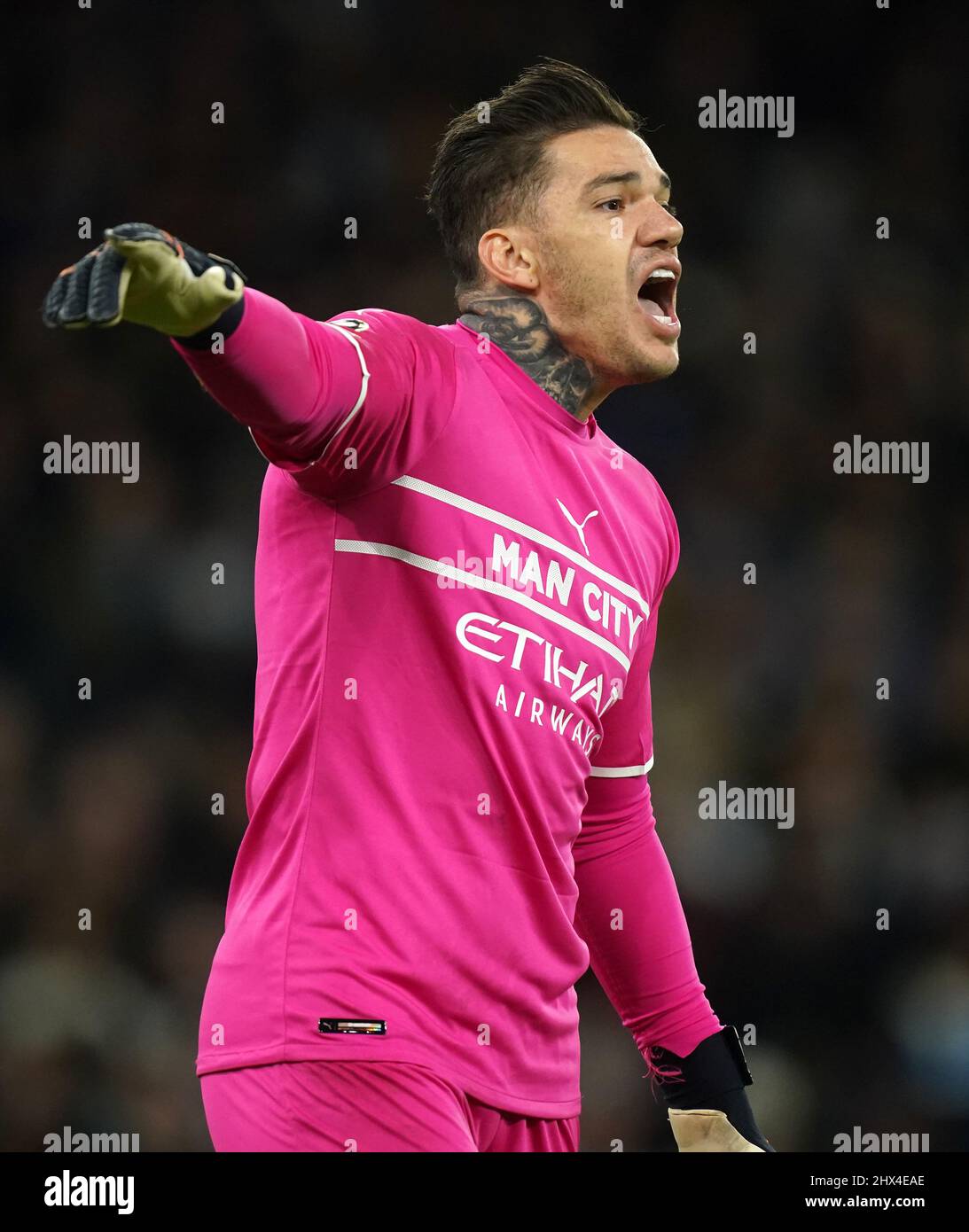 Manchester City goalkeeper Ederson during the UEFA Champions League ...