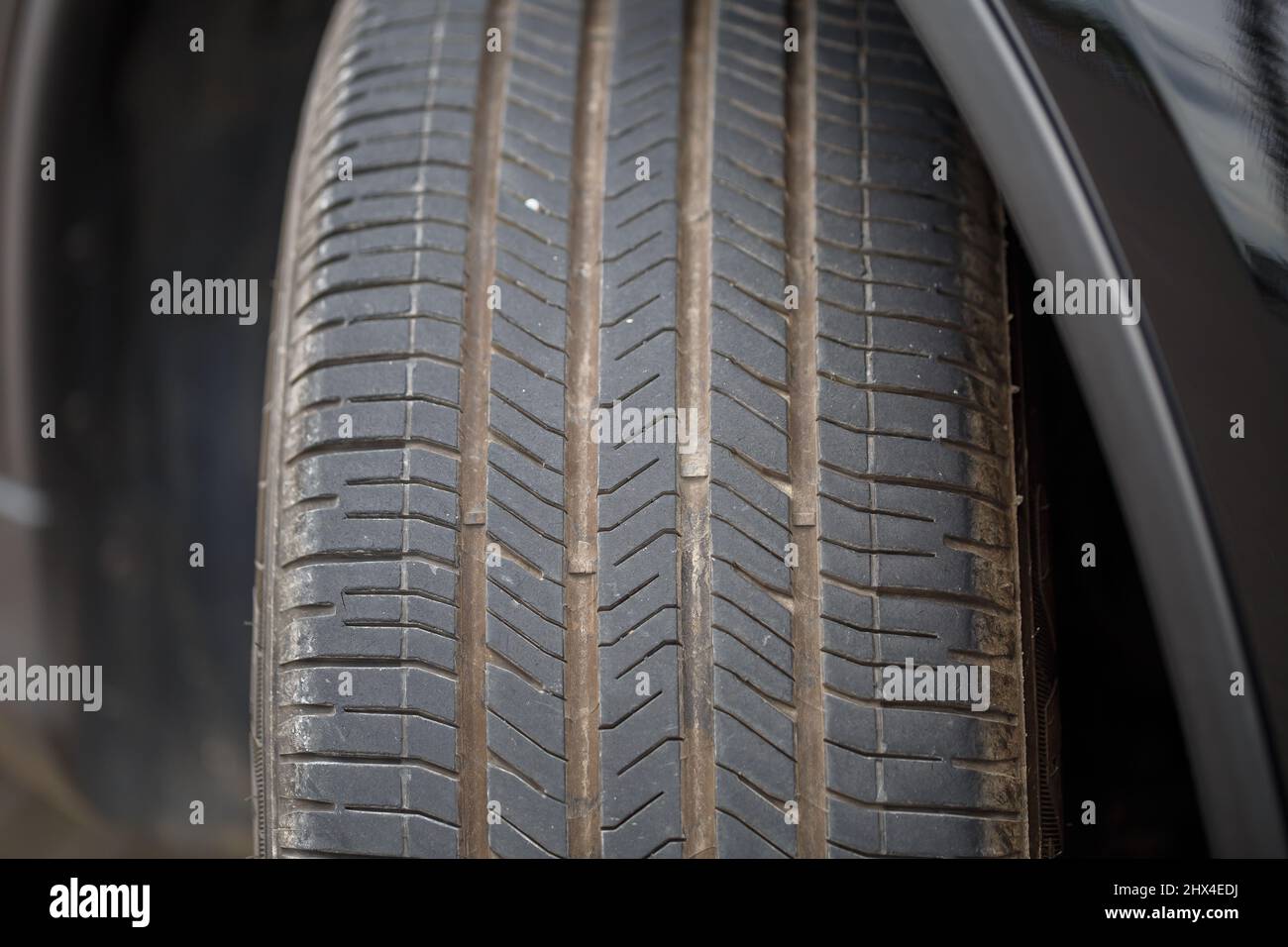 Close-up of a car tire. SUV wheel close-up. Automobile wheel close-up ...