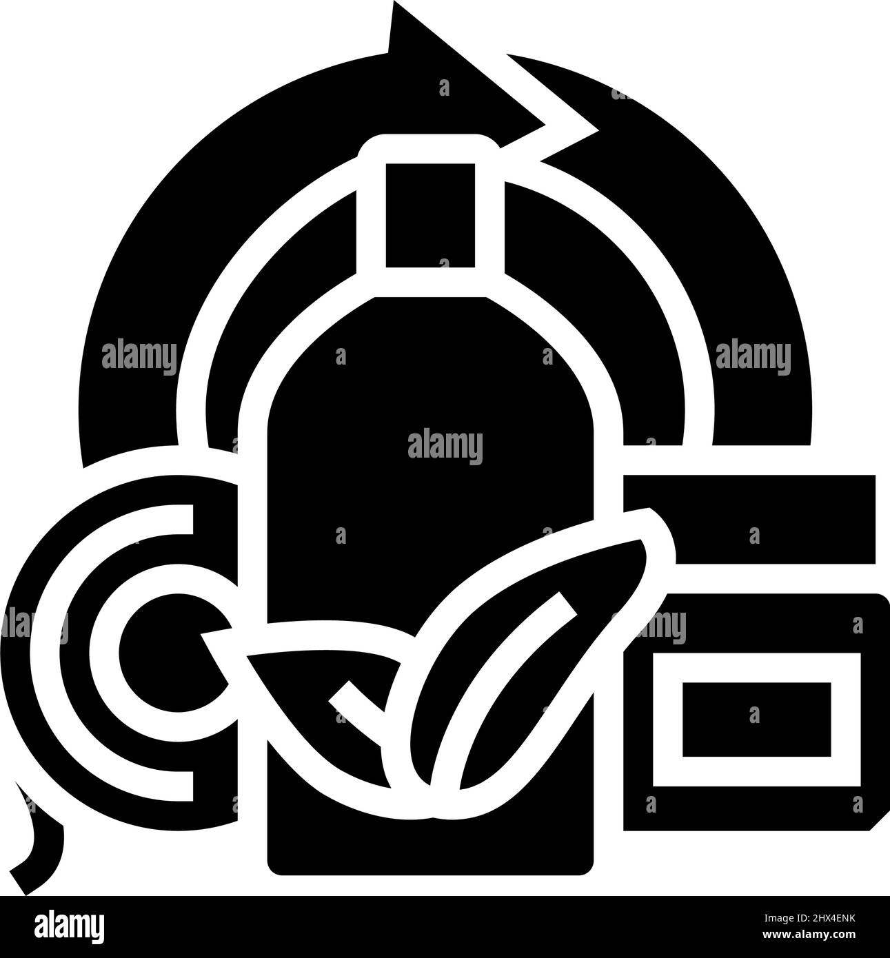 eco plastic glyph icon vector illustration Stock Vector Image & Art - Alamy