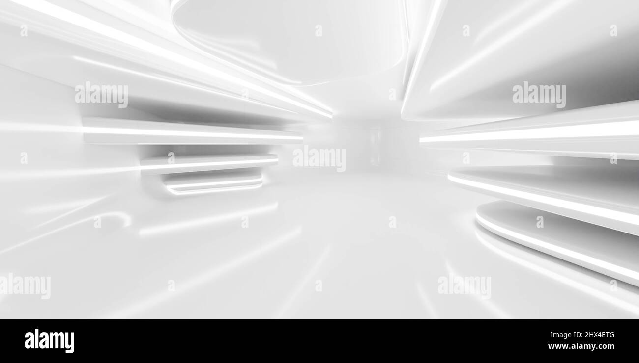white minimalistic technology lights background abstract 3d render ...