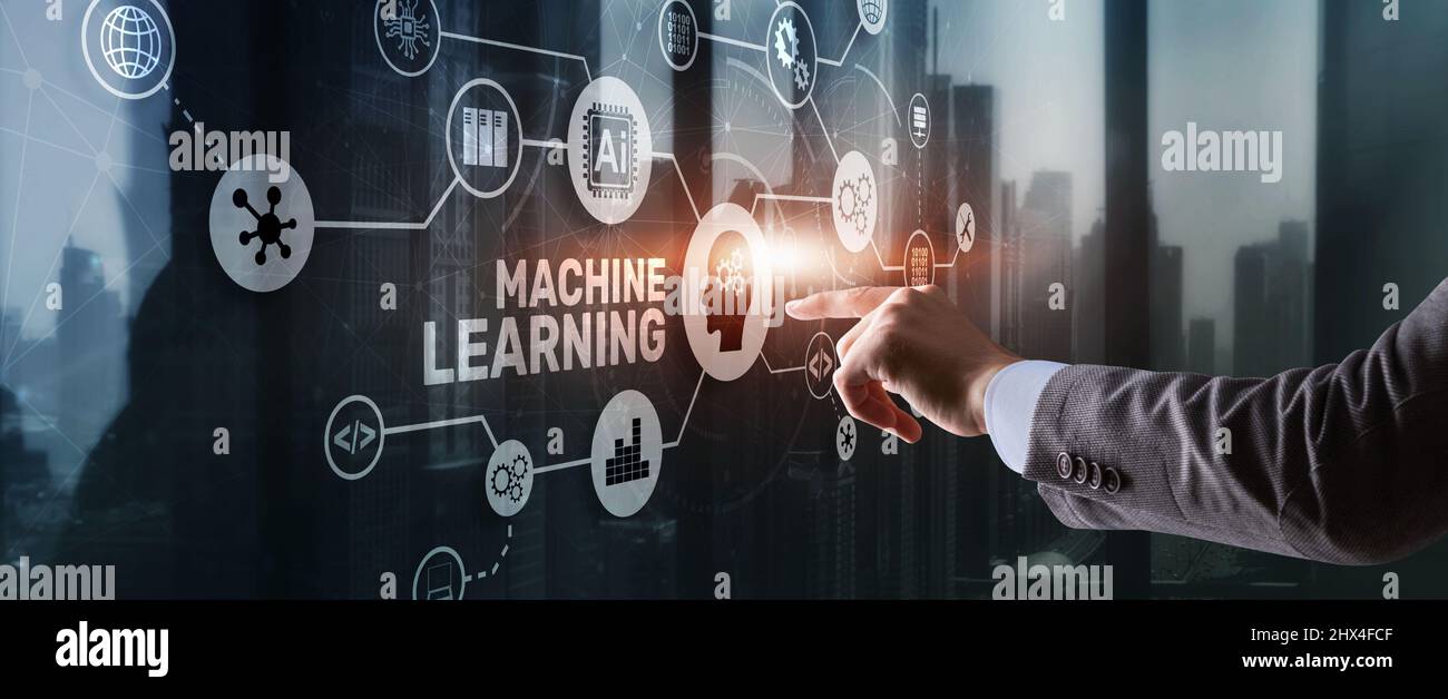 Machine Learning Modern Computer Technologies concept. Artificial ...