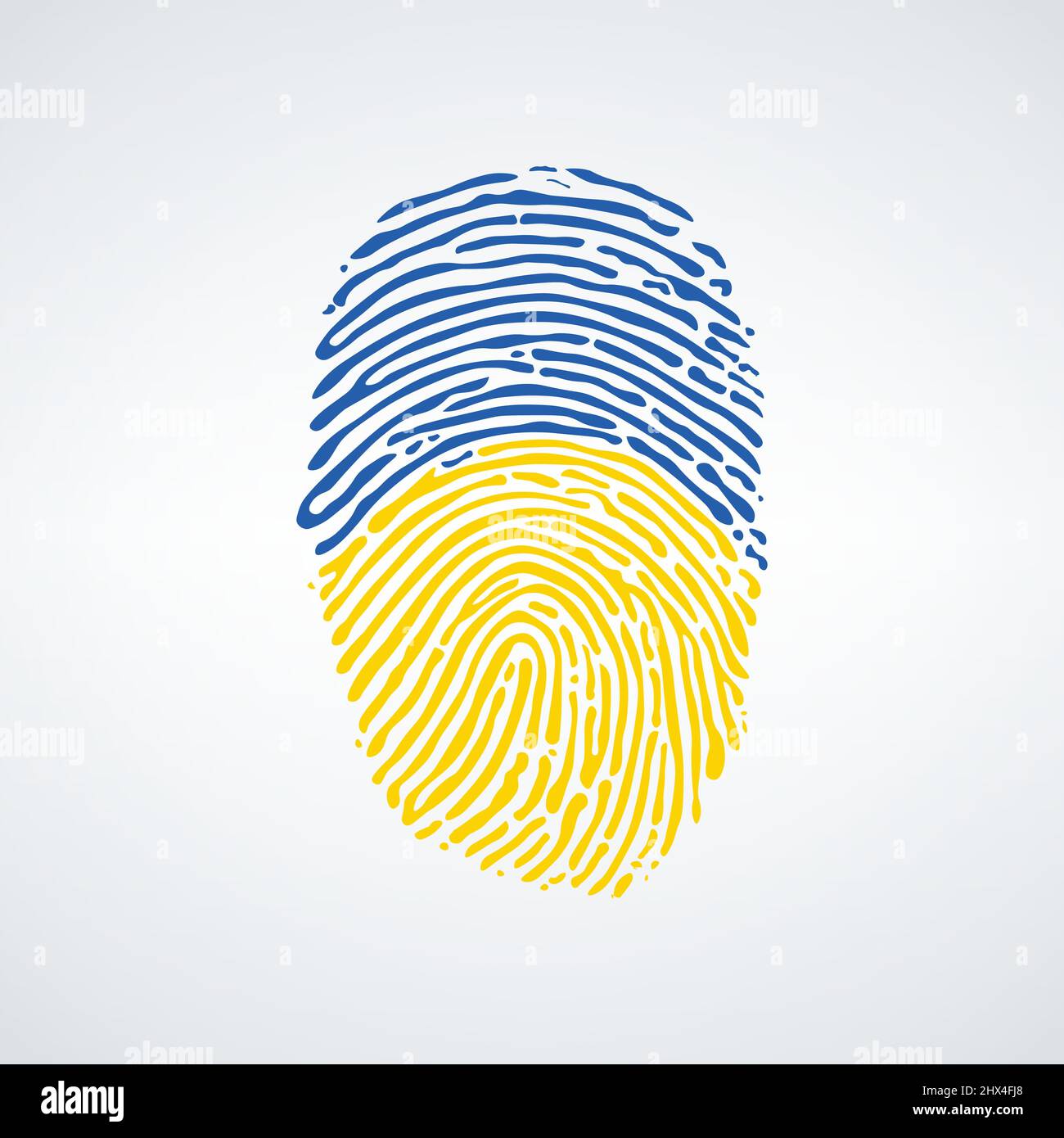 Ukrainian identity blue and yellow fingerprint. I'm ukrainian. Stop war ...