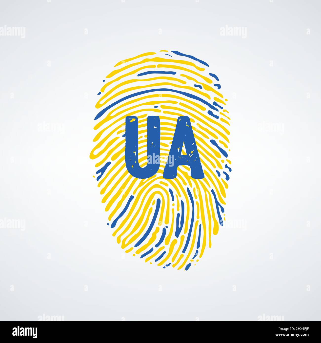 Ukrainian identity blue and yellow fingerprint. I'm ukrainian. Stop war ...
