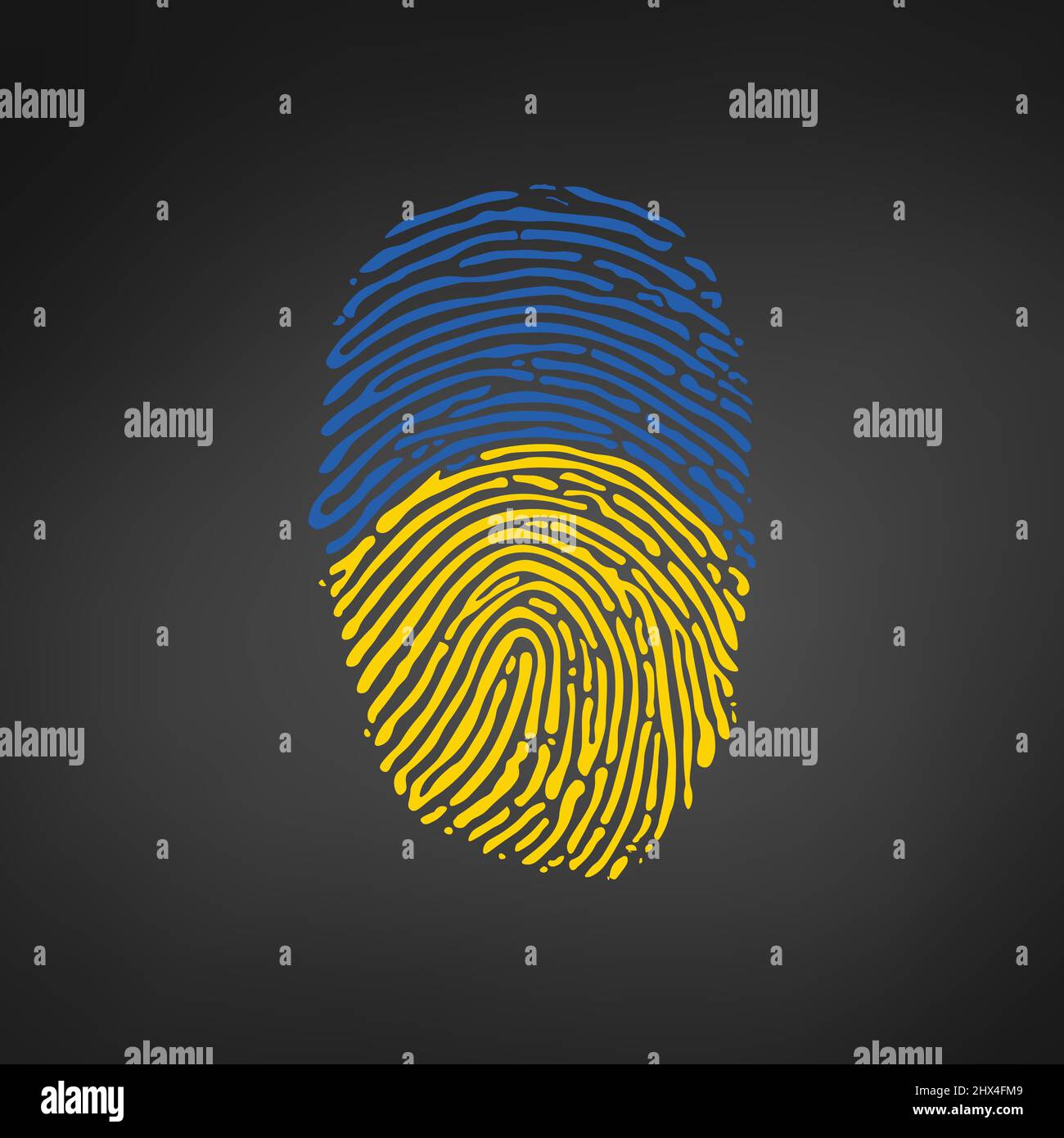 Ukrainian identity blue and yellow fingerprint. I'm ukrainian. Stop war ...