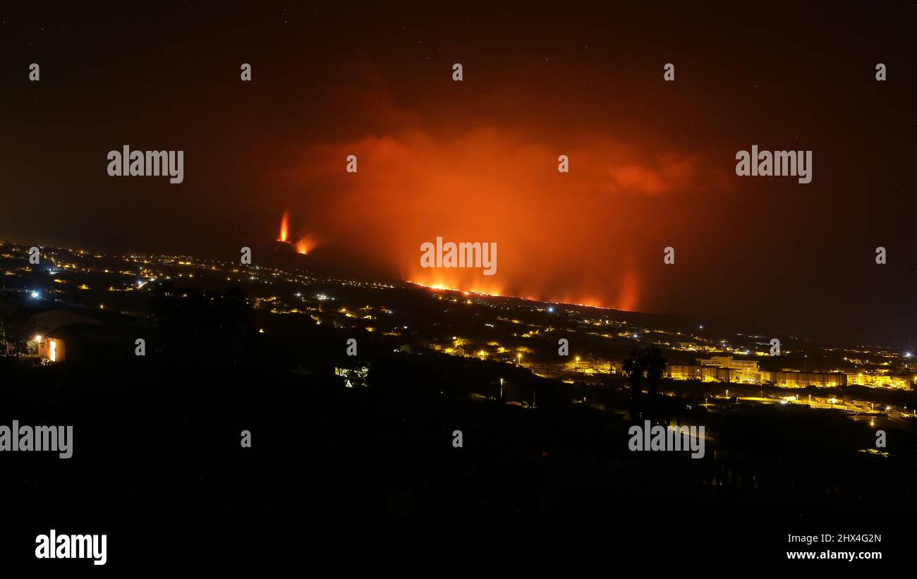 This photo shows the Volcano Cumbre Vieja and it was taken in the ...