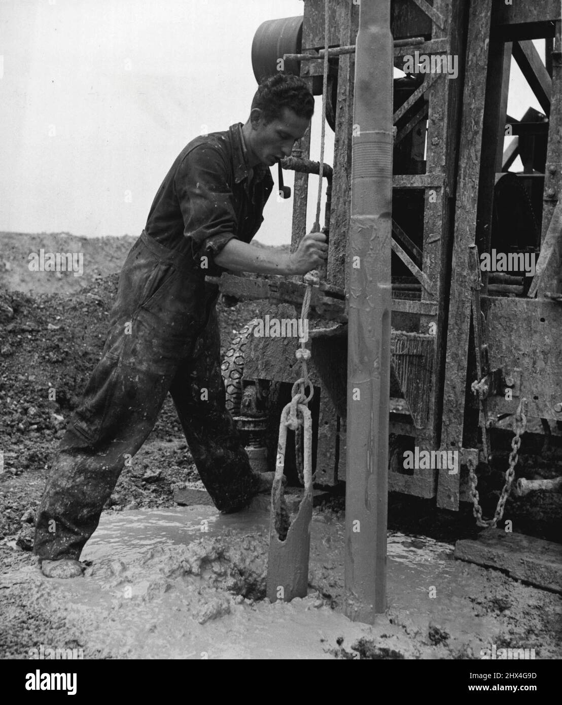Blasting Iron Ore: A Mine At Corby, Northants -- Boring for samples of ...