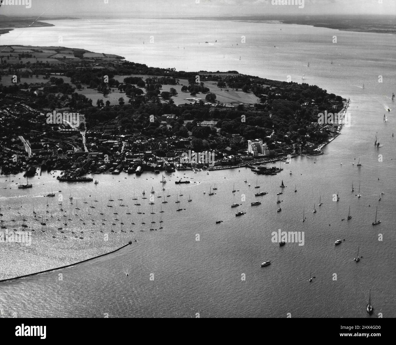 Isle Of Wight From the Air: Cowes. View of Cowes, Isle of Wight, during ...