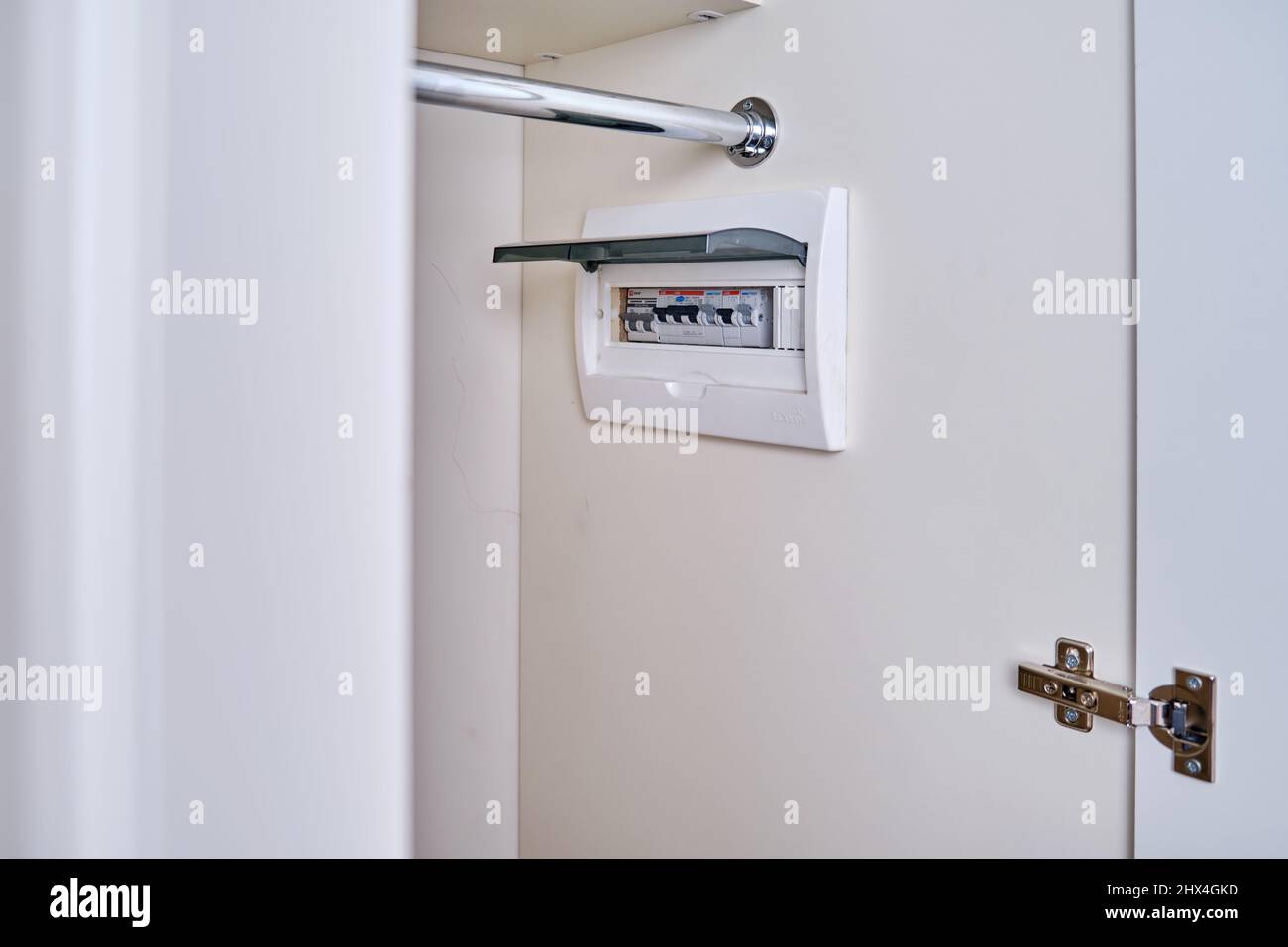 Automatic fuse ABB, EKF, Hager in a home electrical panel. Electricity ...