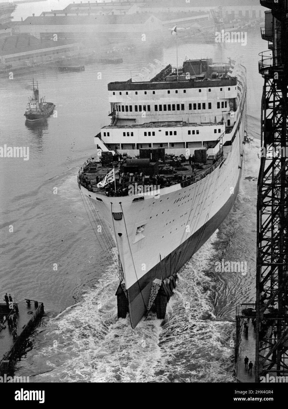 P & O T.S.S. "Iberia", approximately 29,500 tons, pictured while being ...