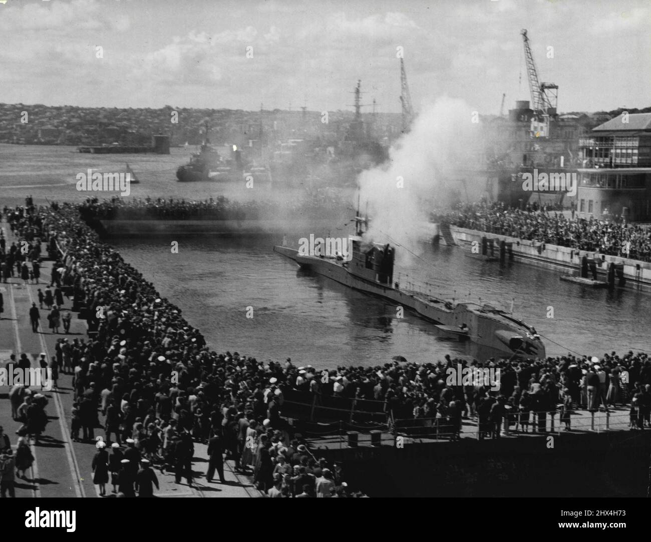 Trafalgar day naval display HMS Tactician firing a salute after diving ...