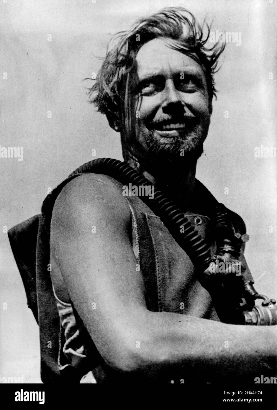 Dr. Hans Hass. Bearded Dr. Hass thinks sharks are beautiful but regards ...