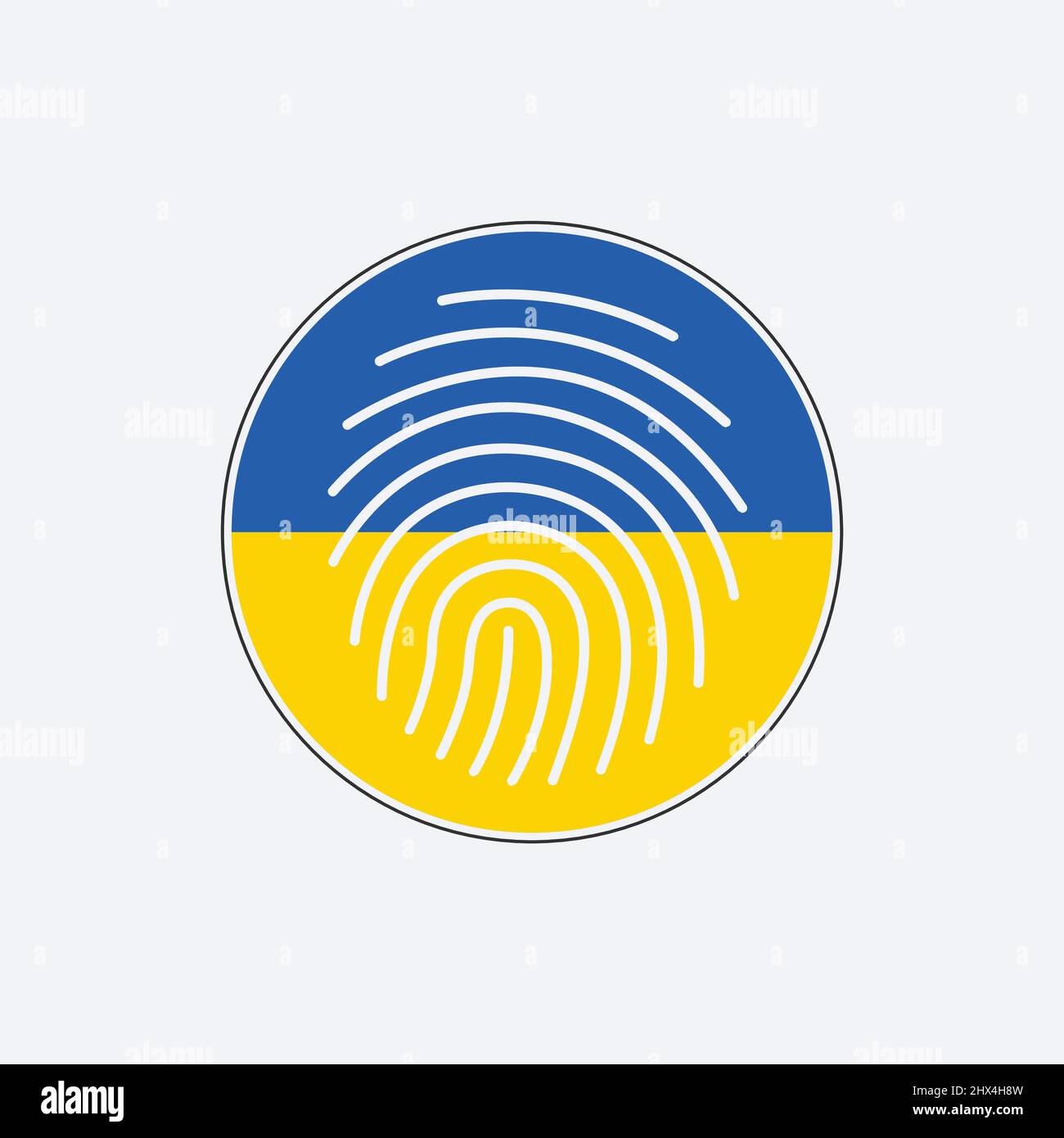 Ukrainian identity blue and yellow fingerprint. I'm ukrainian. Stop war ...