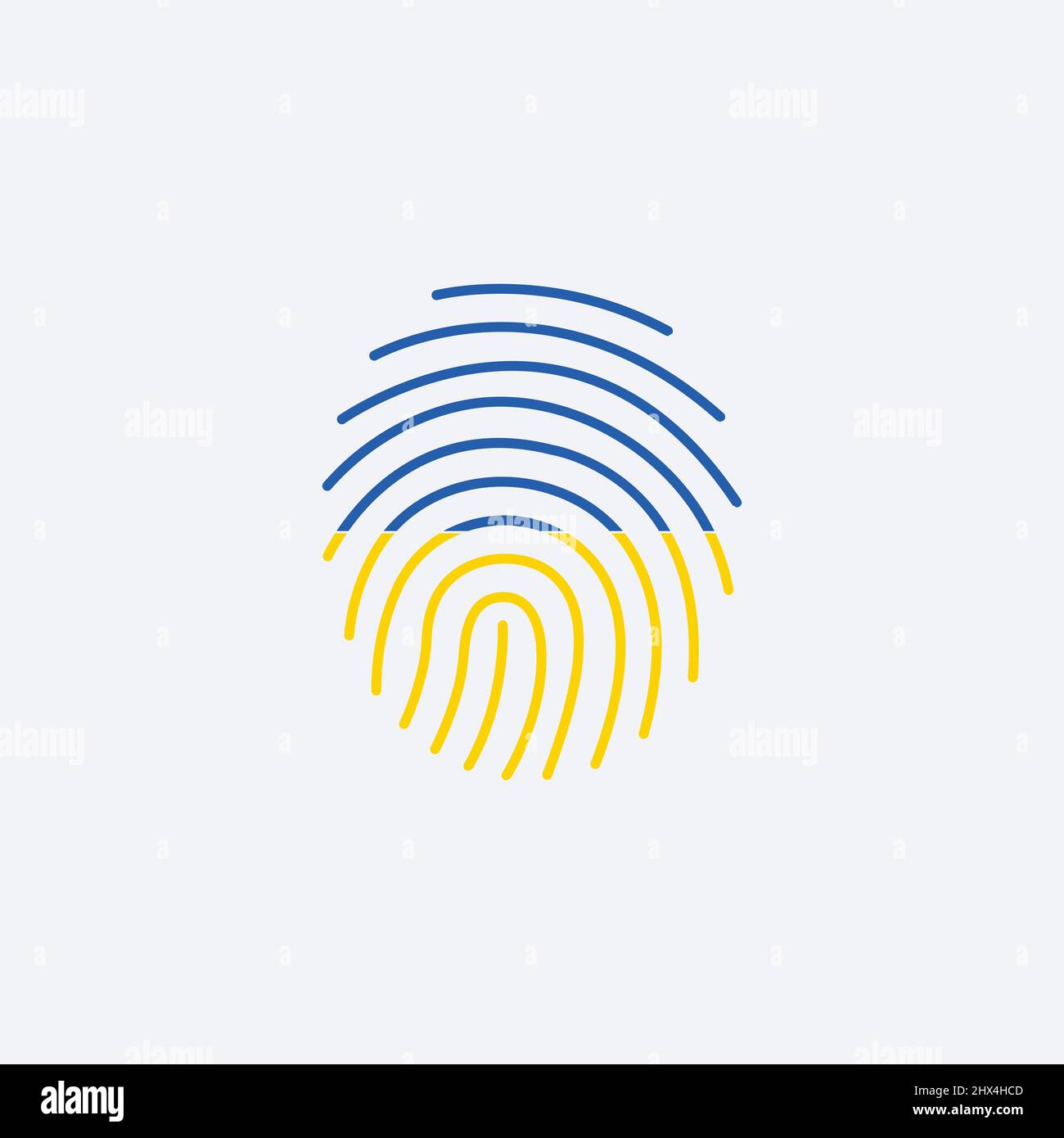 Ukrainian identity blue and yellow fingerprint. I'm ukrainian. Stop war ...