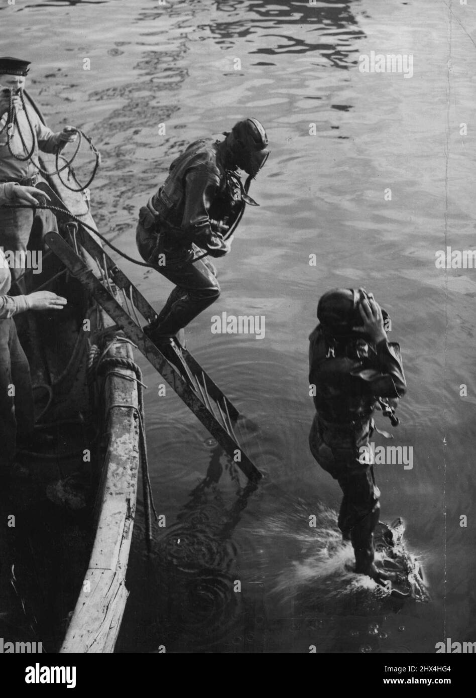 The Navy "Drops In" *****. April 21, 1952 Stock Photo - Alamy