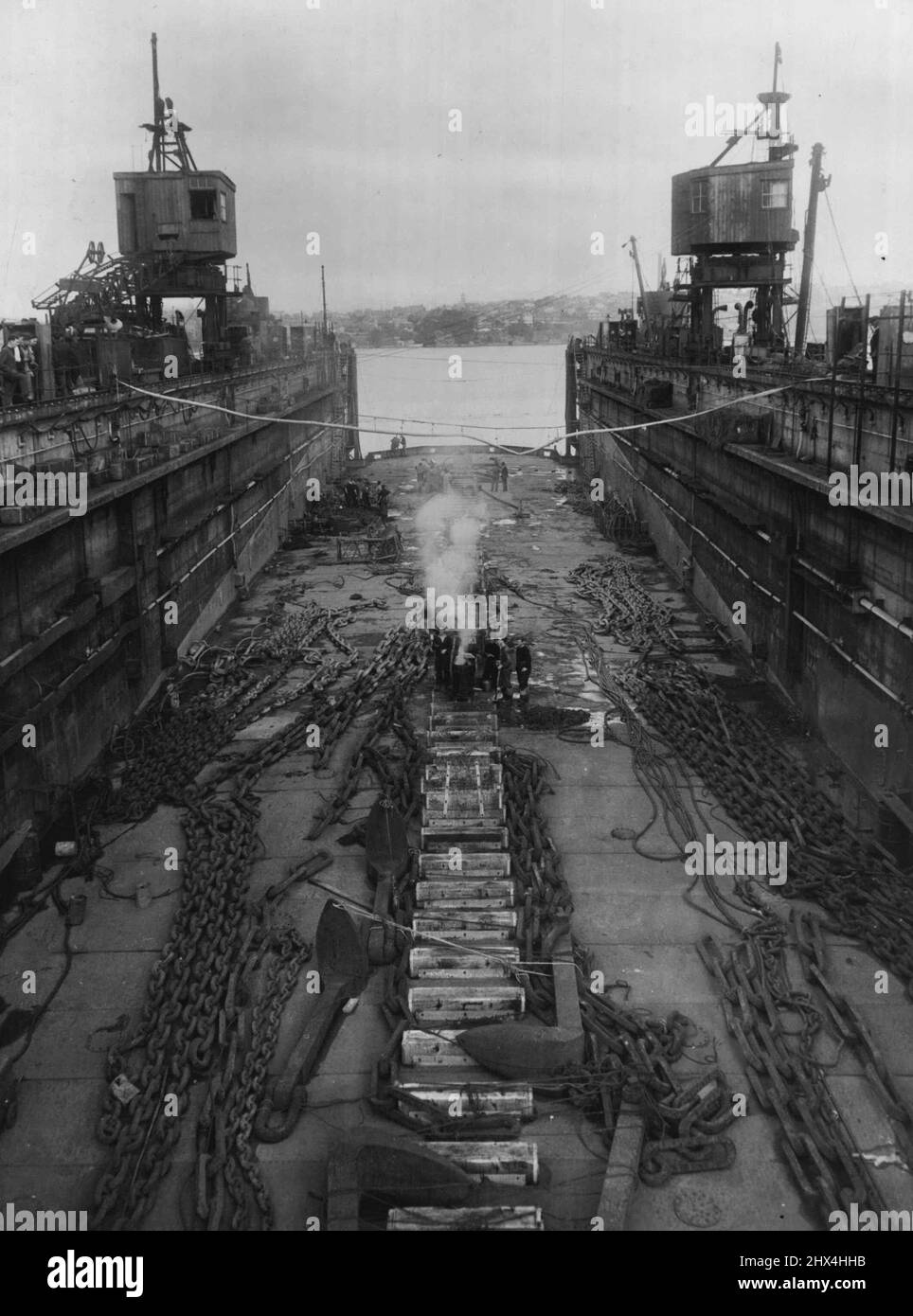 The 2,750-ton British naval floating dock which arrived in Australia ...