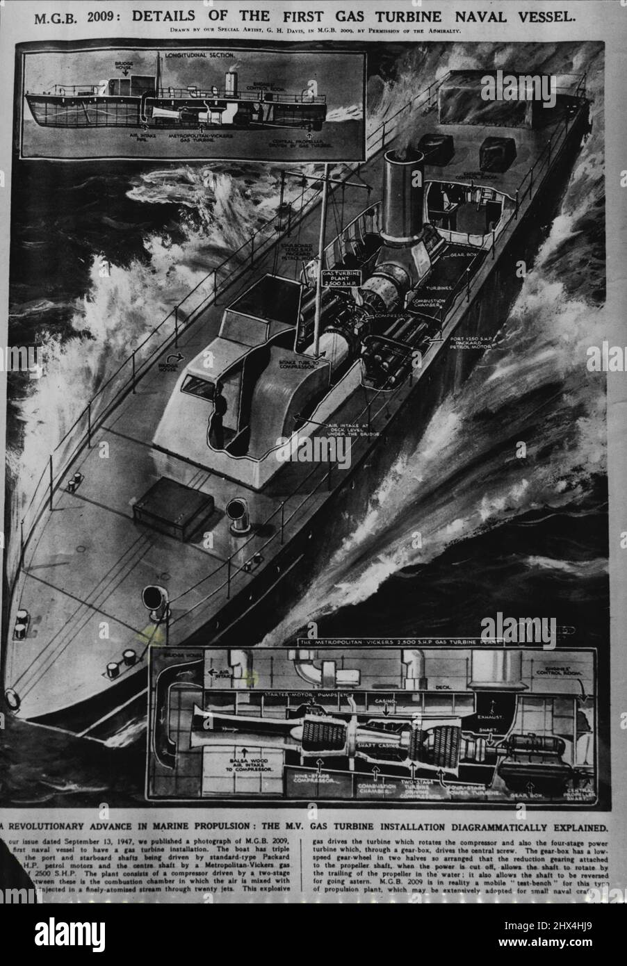 Details of the first Gas Turbine Naval Vessel. A revolutionary advance ...