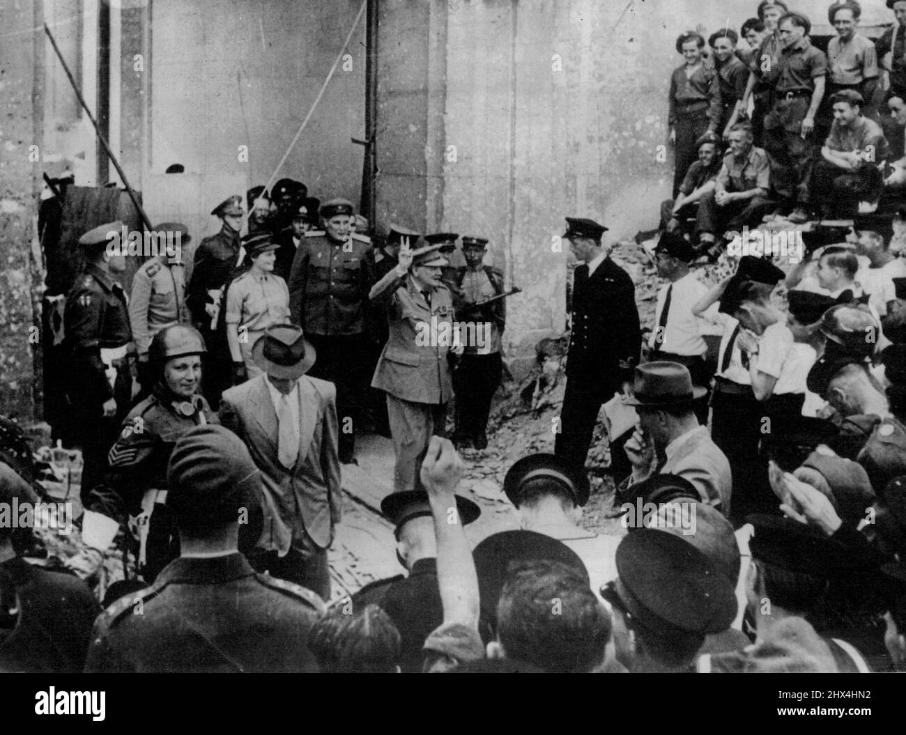 Prime Minister Tours Ruins Of Berlin - The Prime Minister leaving the ...