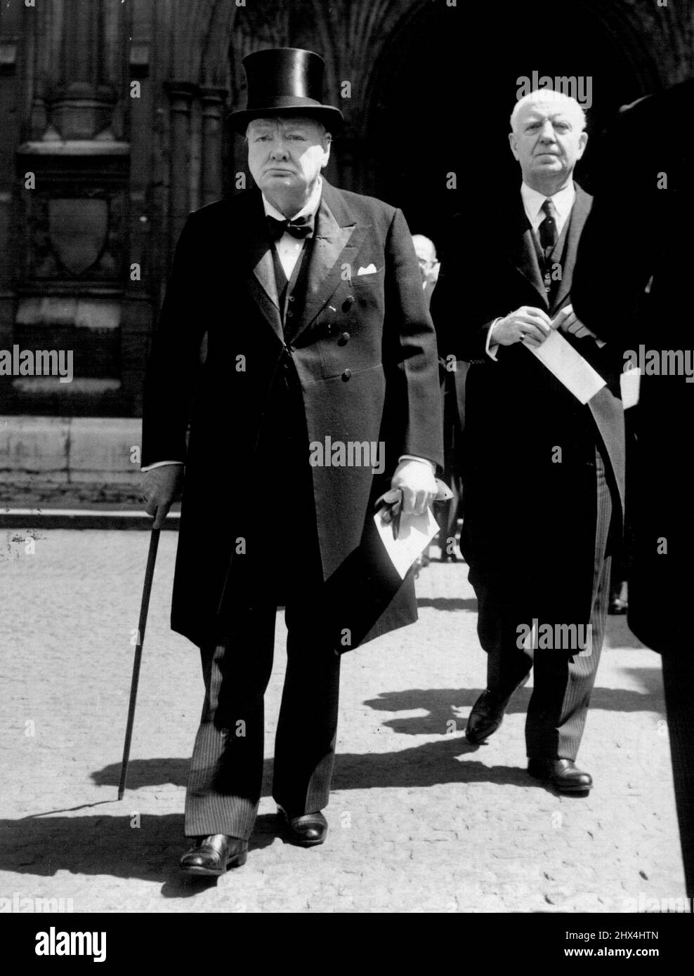 Premier's at Cripps's Memorial Service. Top-hatted Mr. Winston ...