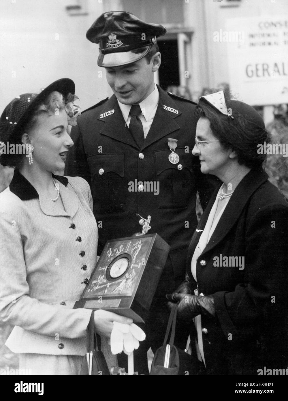 Mrs. O. G. Cooper (Left) husband Constable Cooper and his mother ...