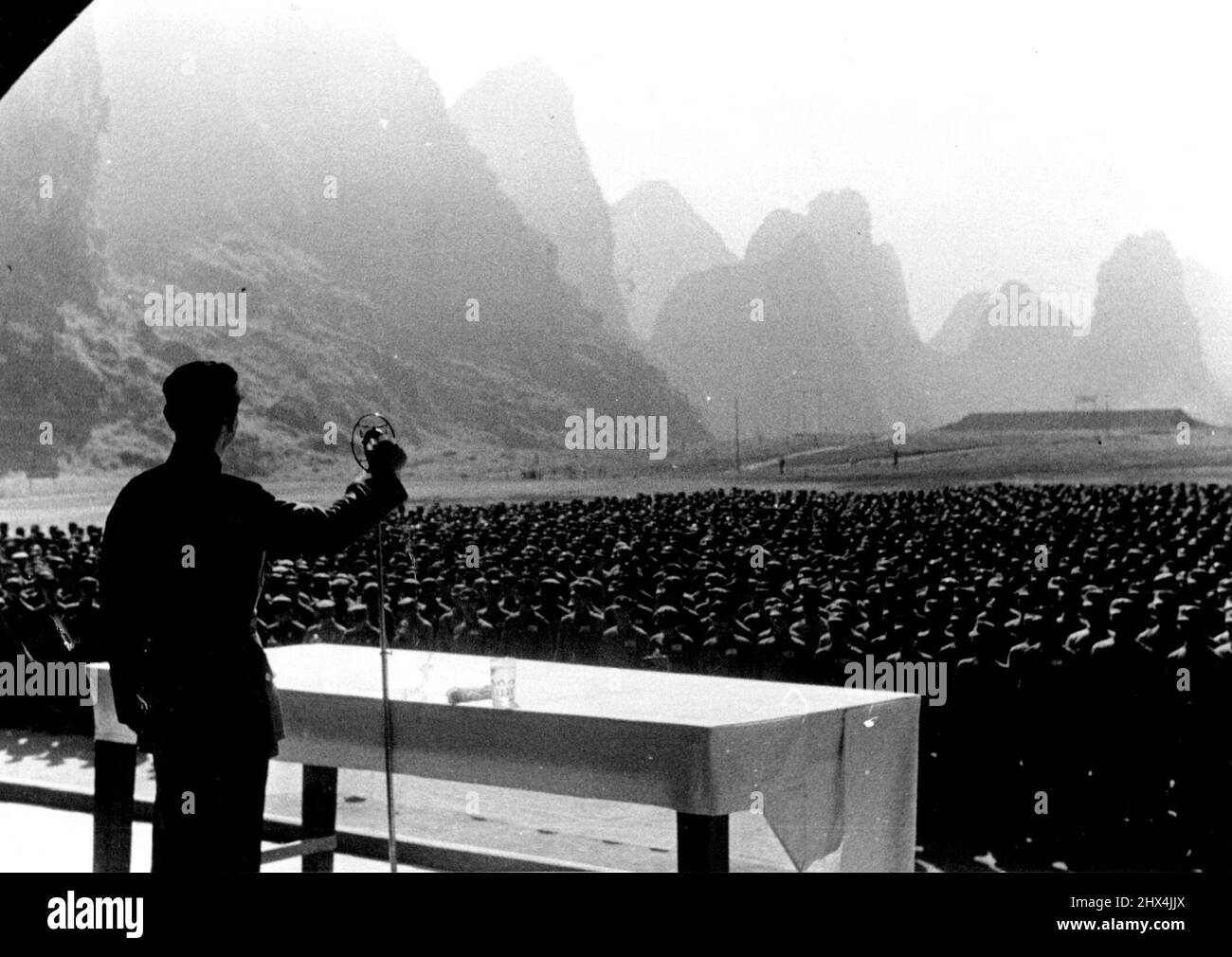 In the Background the almost invisible limestone hills at Kweilin ...