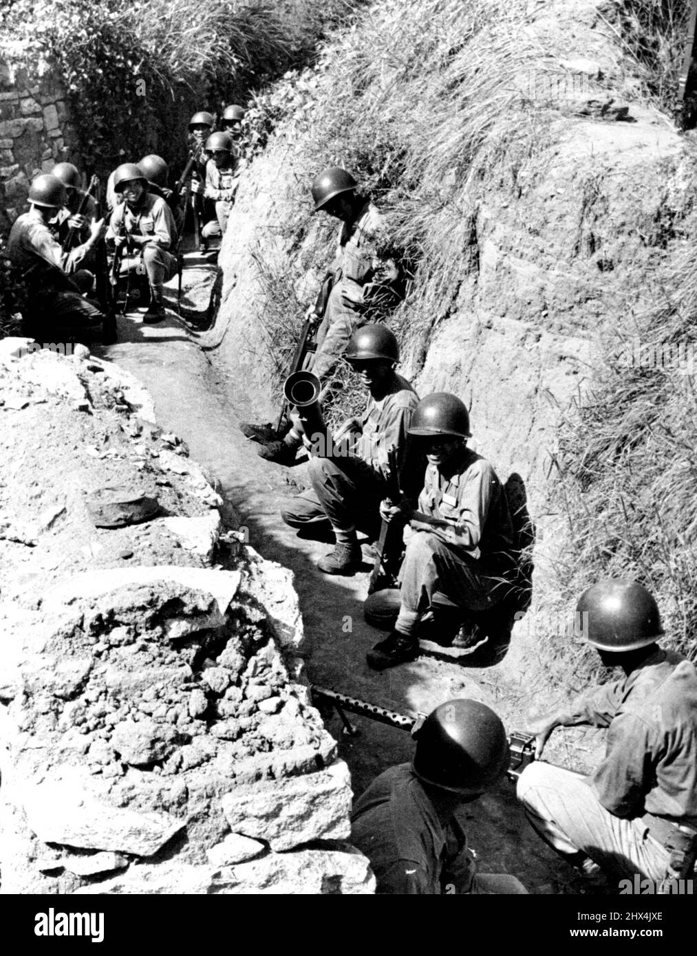 On the Alert - Nationalist Chinese soldiers with their weapons ready ...