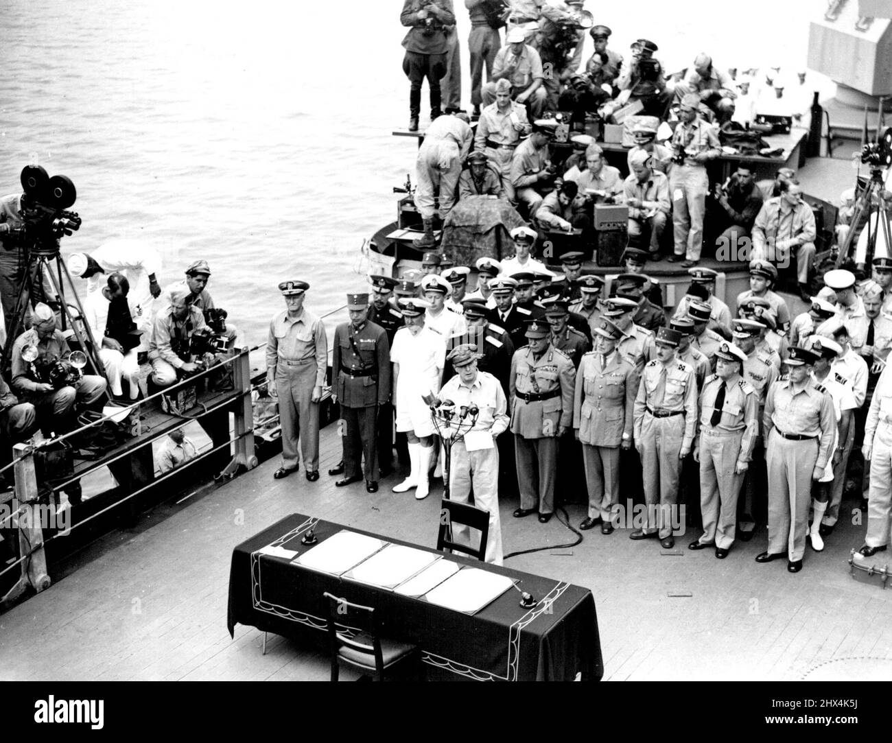 Surrender In Tokyo Bay: General Sir Douglas MacArthur at the microphone ...