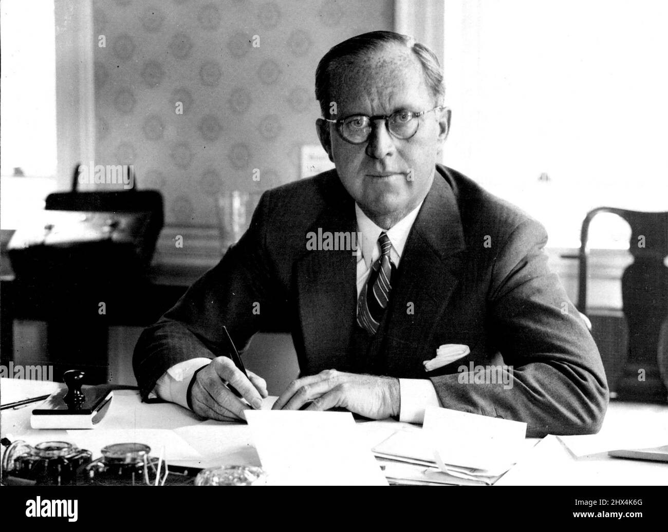 Joseph P. Kennedy, America's new Ambassador to England, photographed at ...