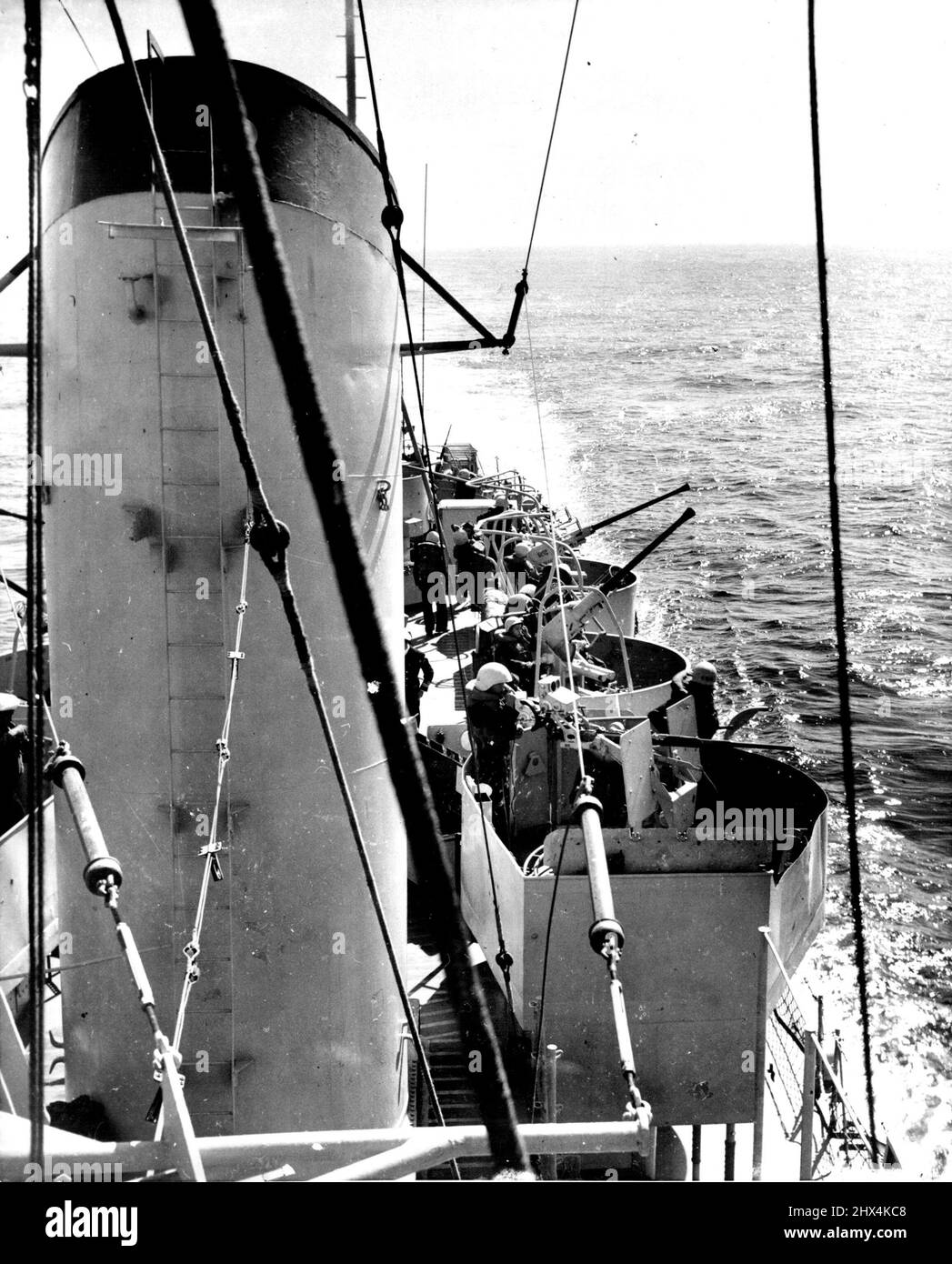 Seen past the stack and through part of the steel guy lines, Anti ...