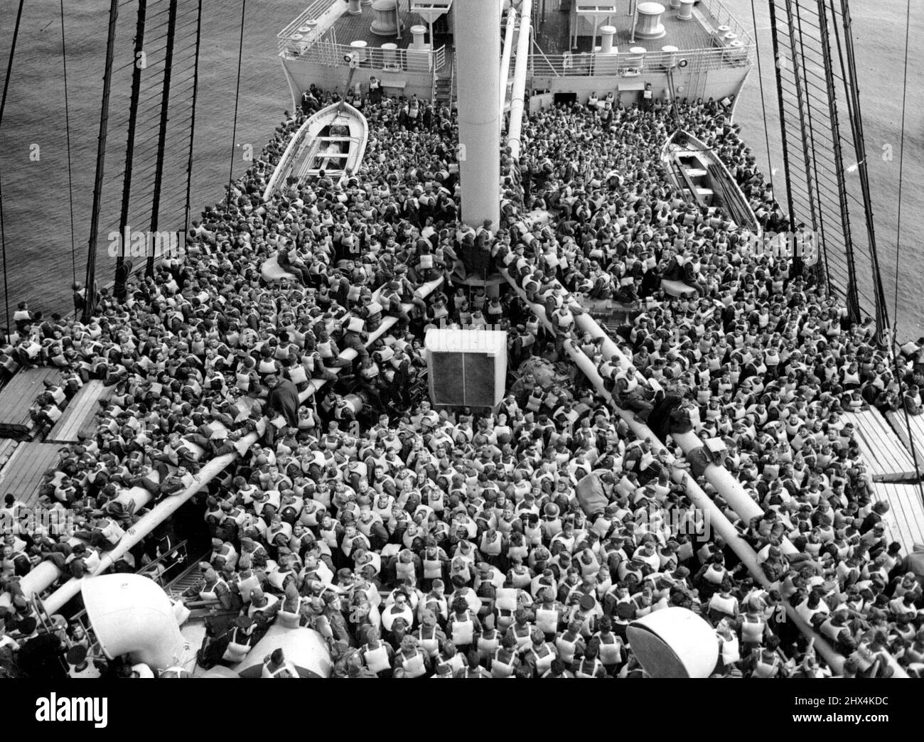 The Queen Mary On War Service -- Scene during a crossing of the ...