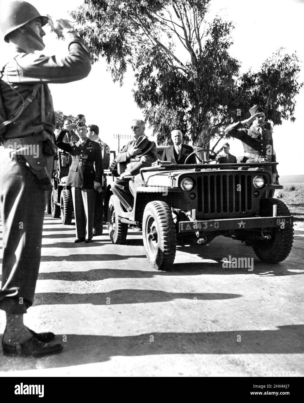 President Roosevelt Salutes At U.S Army Review -- President Franklin D ...