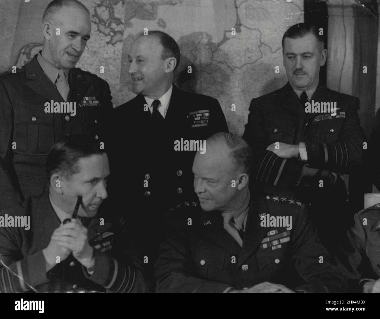 Allied Supreme Command In Conference - First Pictures -- General Dwight ...