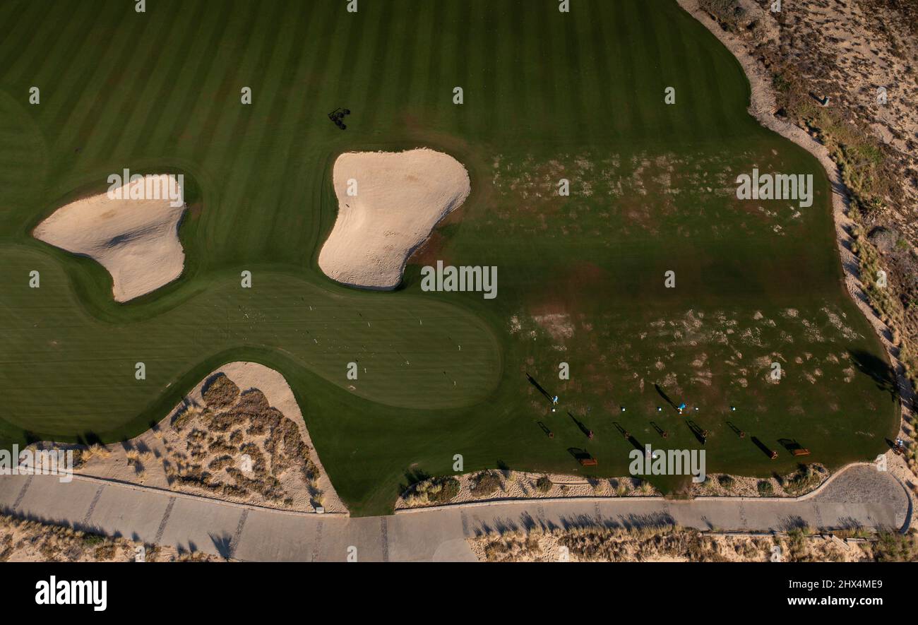 Golf driving range at Jack Nicklaus Quivera Golf Course at the Pueblo ...